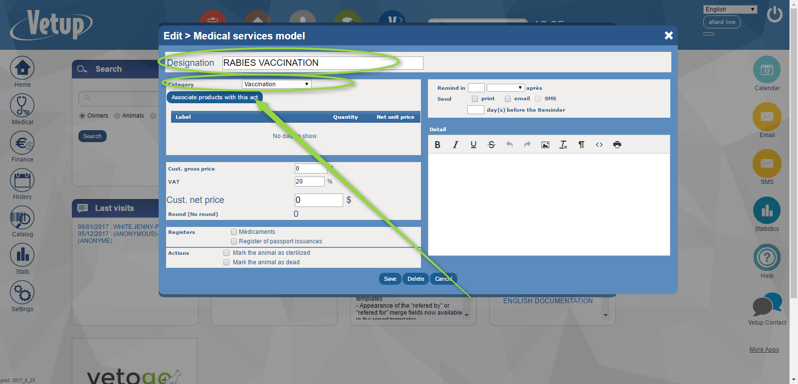 How to create automatic reminders for an animal ? - Vetup Help