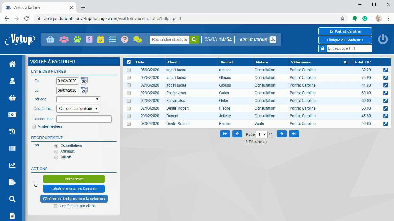 Envoyer une facture globale à un éleveur, un refuge... - Vetup Help