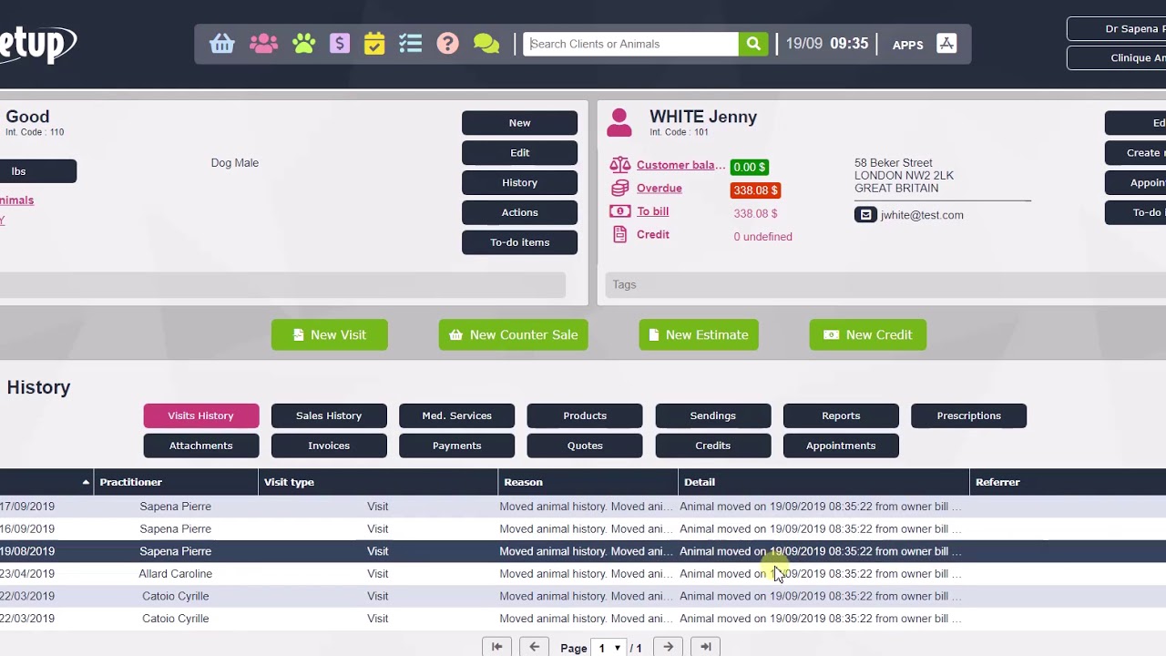Moving the animal from an owner to another one - Vetup Help