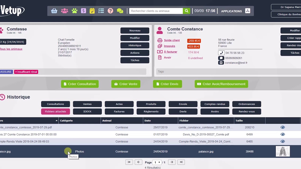 Fichiers attachés à une visite - Vetup Help
