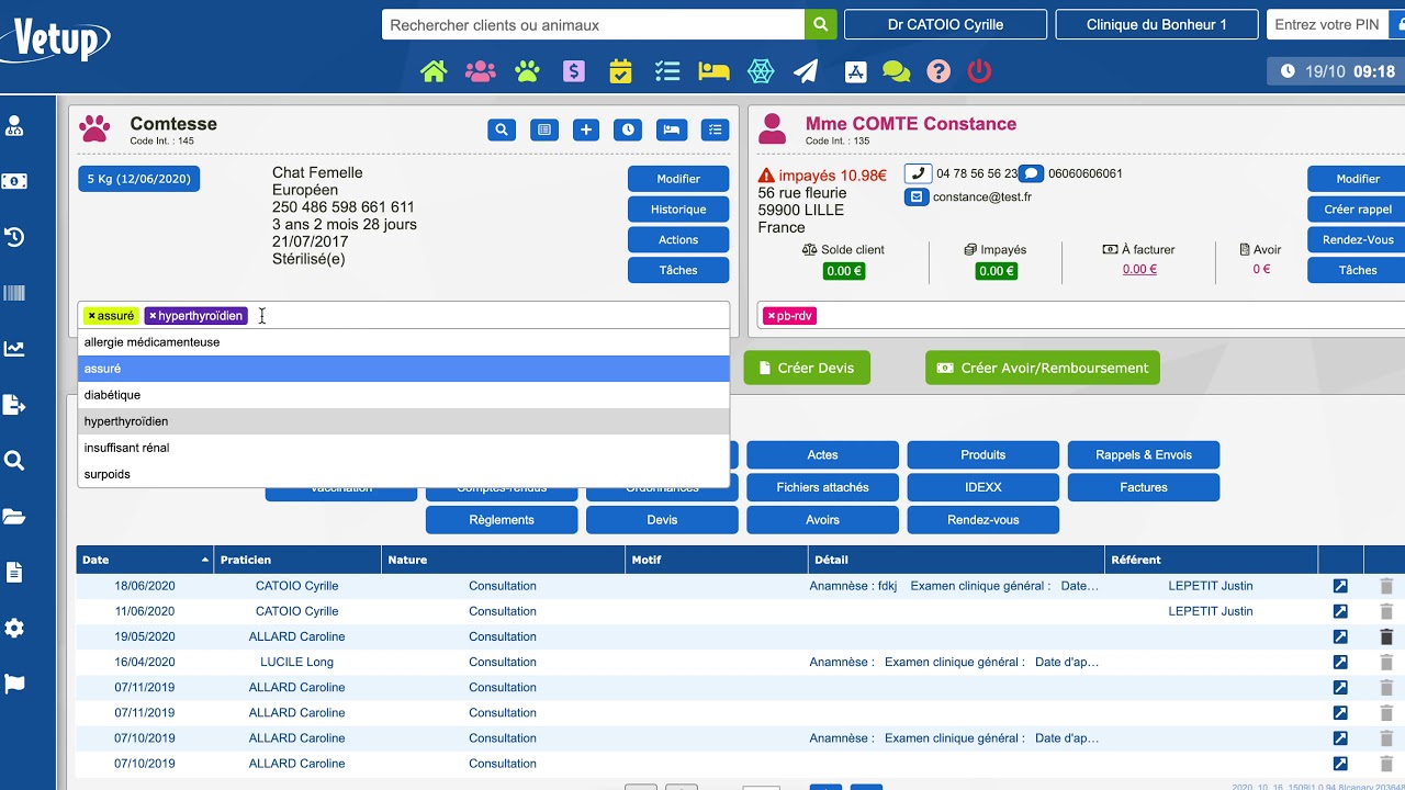 Associer un tag (label, étiquette) à un animal ou à un client - Vetup Help