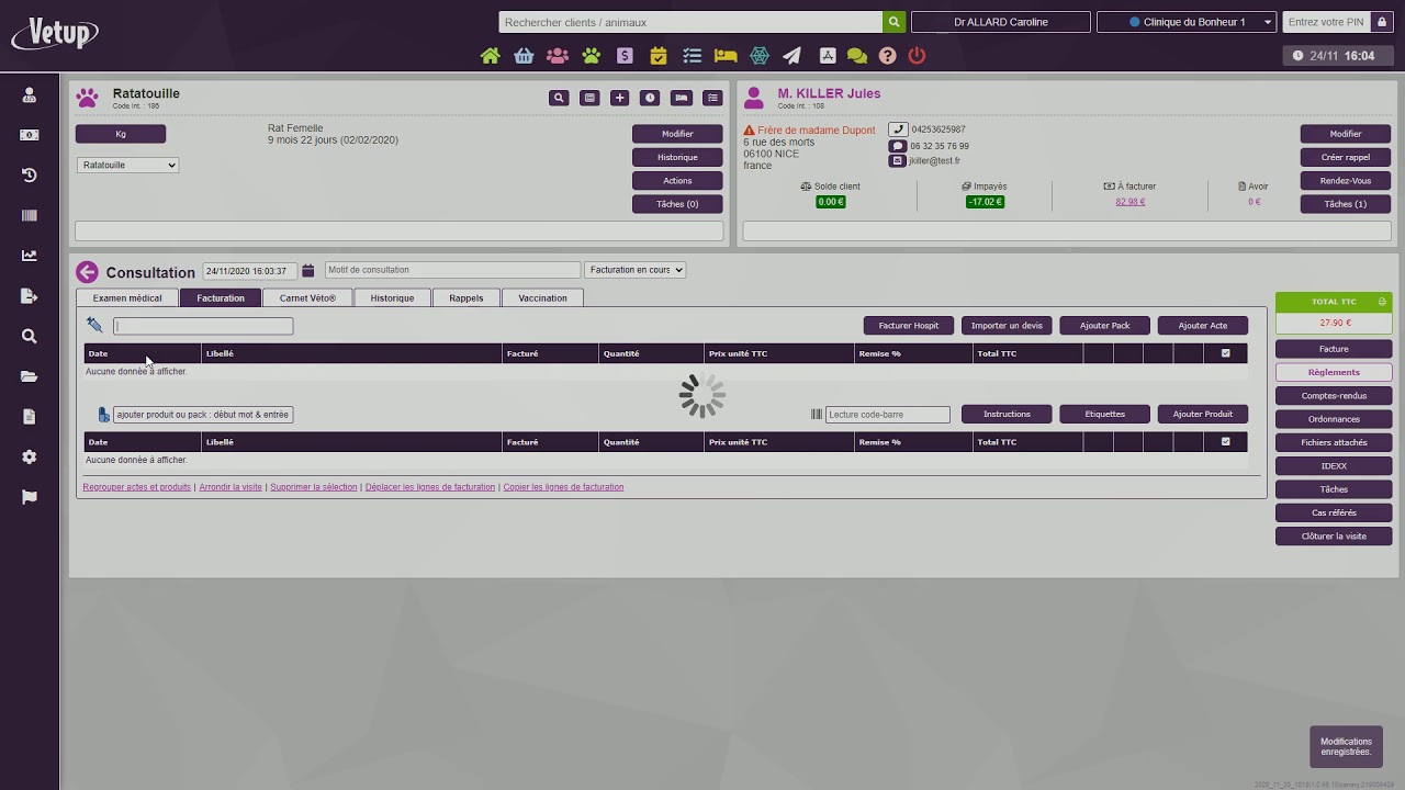 Création d'un acompte - Vetup Help